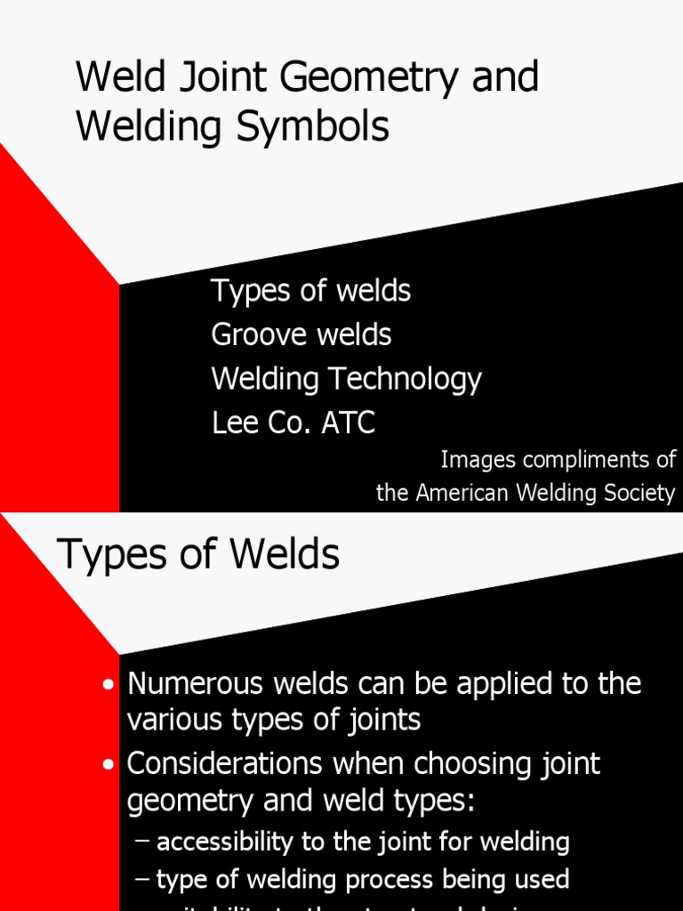 Weld Joint Geometry and Welding Symbols: Types of Welds Groove Welds ...