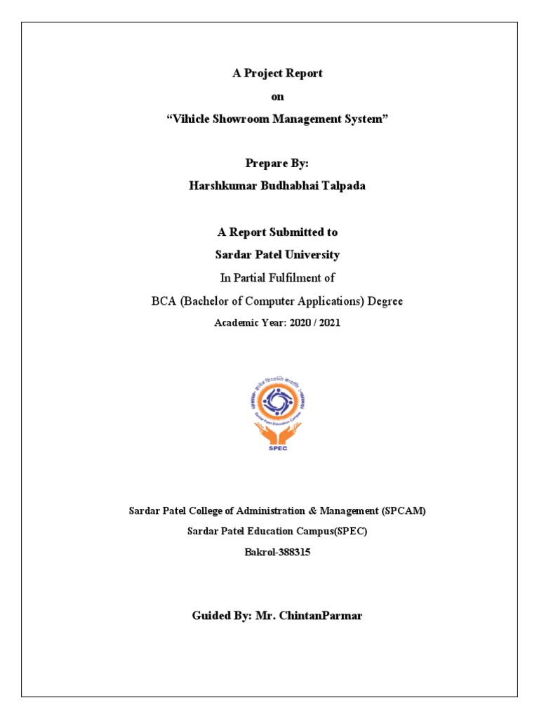 Vehicle Showroom Management Report | PDF | My Sql | Entity Framework