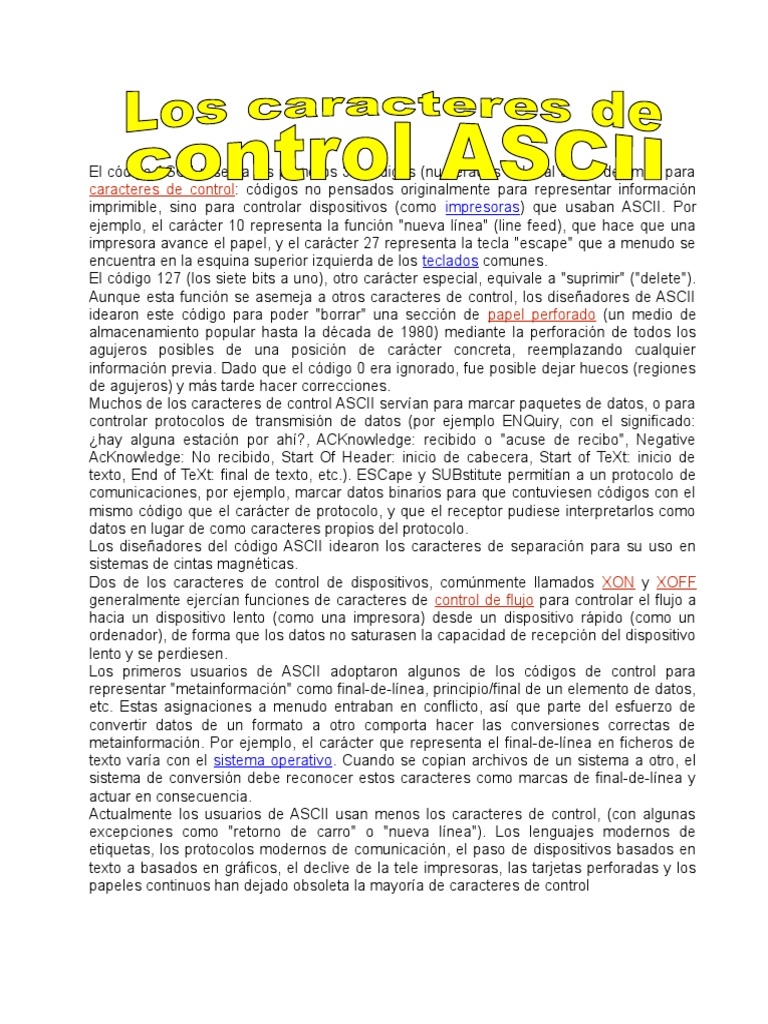 El Código ASCII | PDF | Ascii | Diseño gráfico