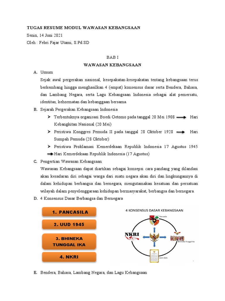Tugas Resume Modul 1 Wawasan Kebangsaan Khusnul Iftiyah | PDF