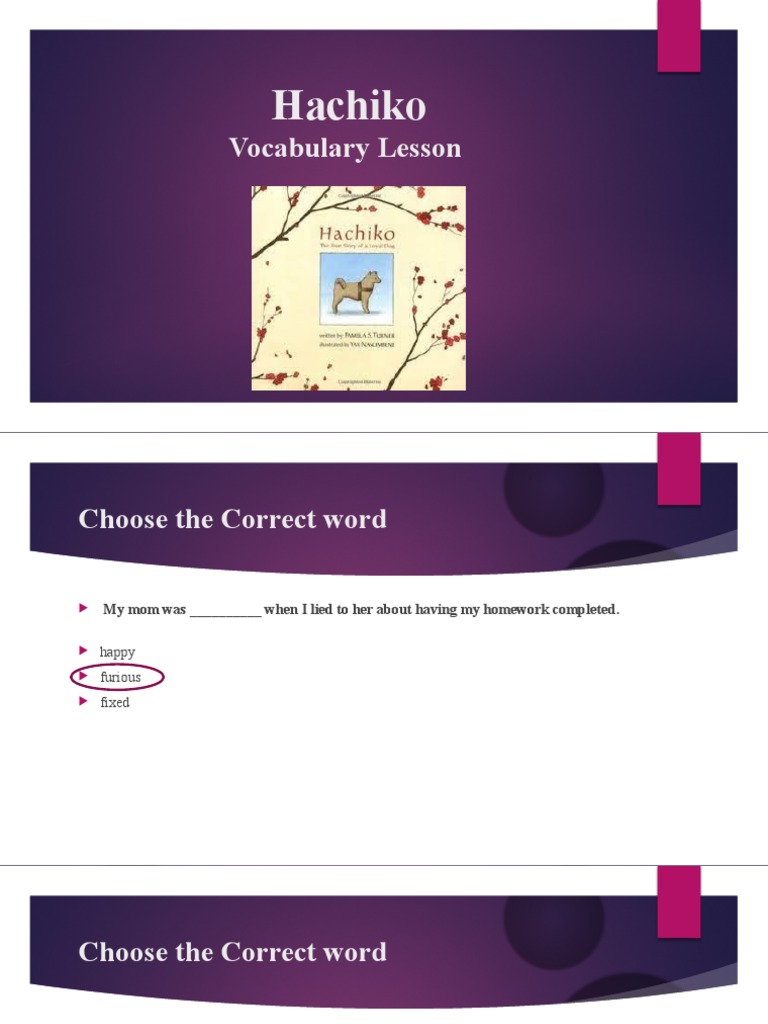 2 Vocabulary Lesson Hachiko | PDF