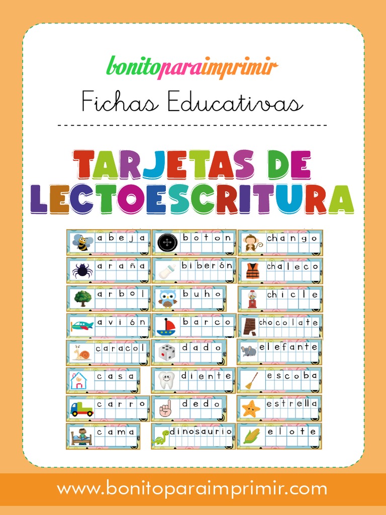 Tarjetas de Lectoescritura para Imprimir | PDF | Hogar, jardinería y ...