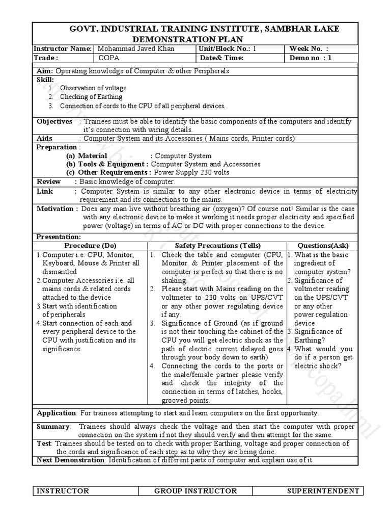 Copa Demonstration Plan Final | PDF | File Transfer Protocol | Mains ...