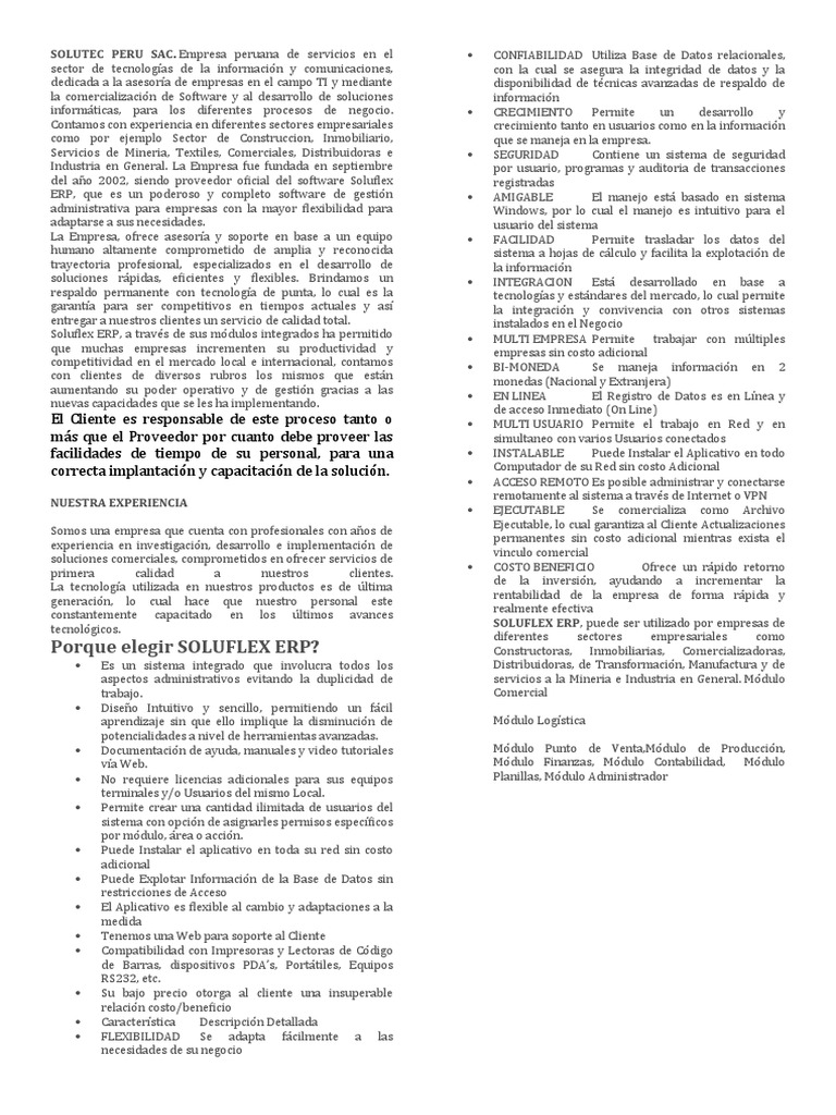 SOLUFLEX | PDF | Business