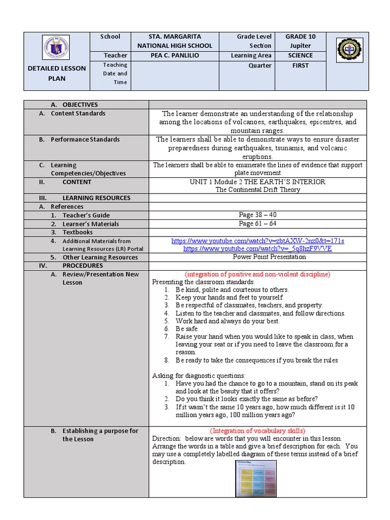 Detailed Lesson Plan: Sta. Margarita National High School Grade 10 ...