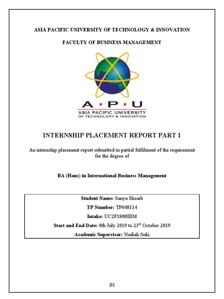 Internship Final Report Part 1 | PDF | Internship | Job Hunting