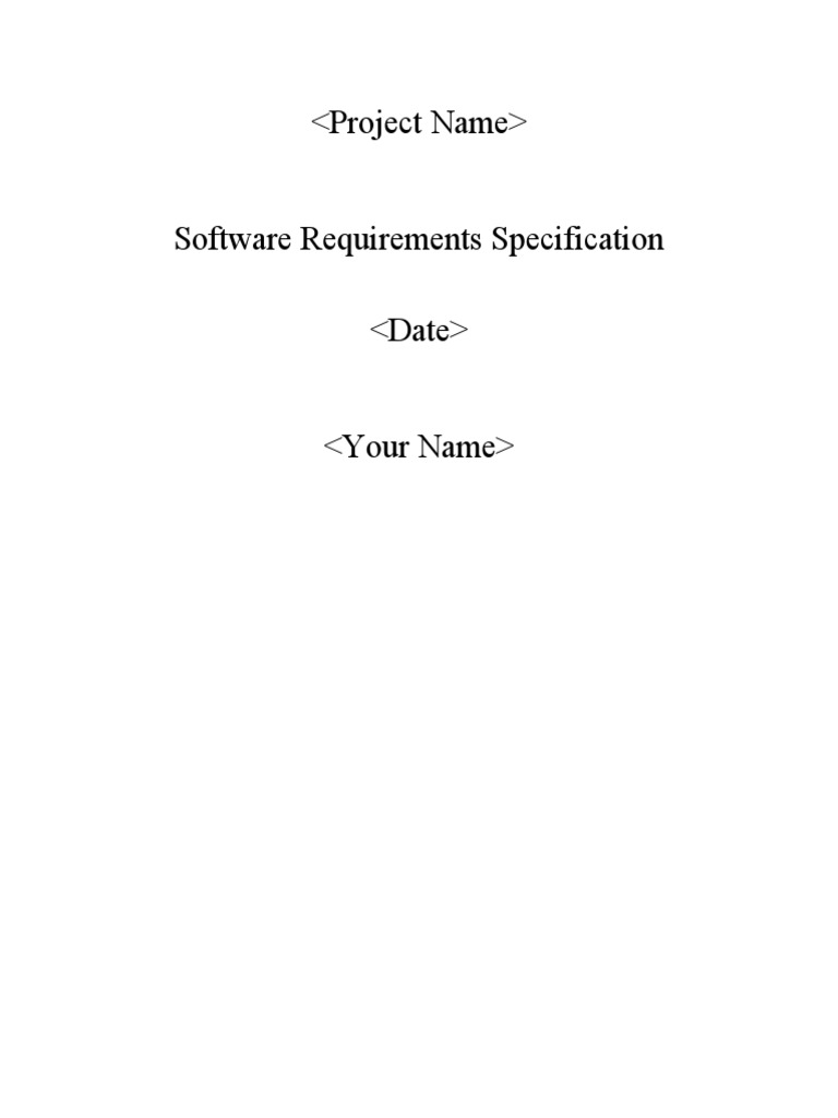 SRS Template For Project | PDF | Specification (Technical Standard ...
