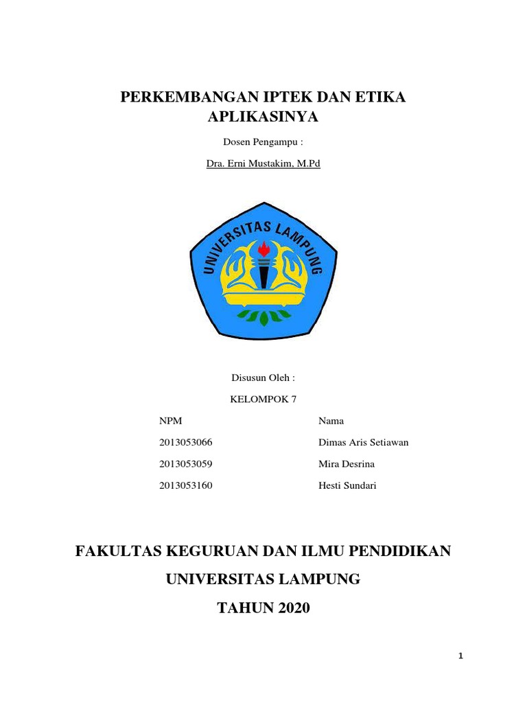 Makalah Perkembangan Iptek Dan Etika Aplikasinya PDF | PDF