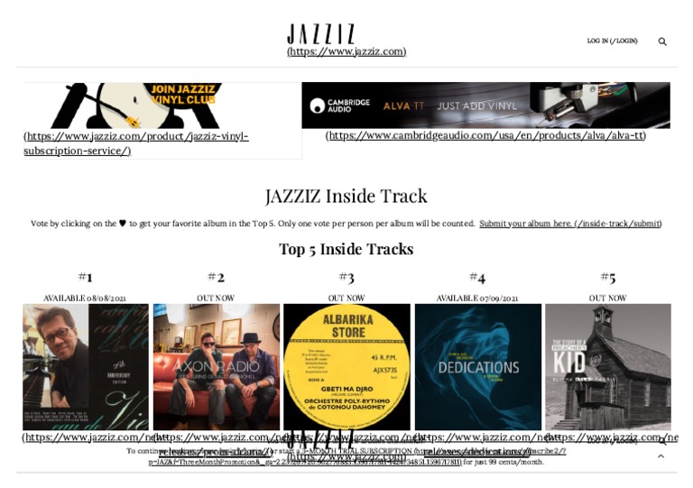 Jazziz Vinyl Subscription Service | PDF