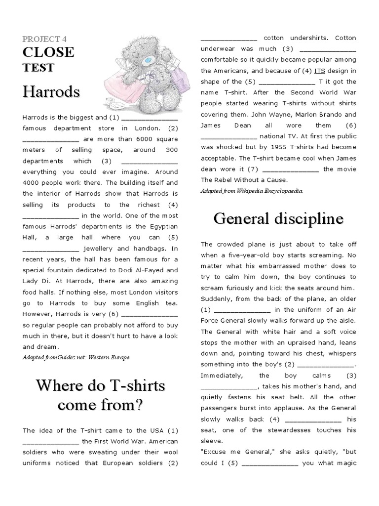 Project 4 Close Test | PDF