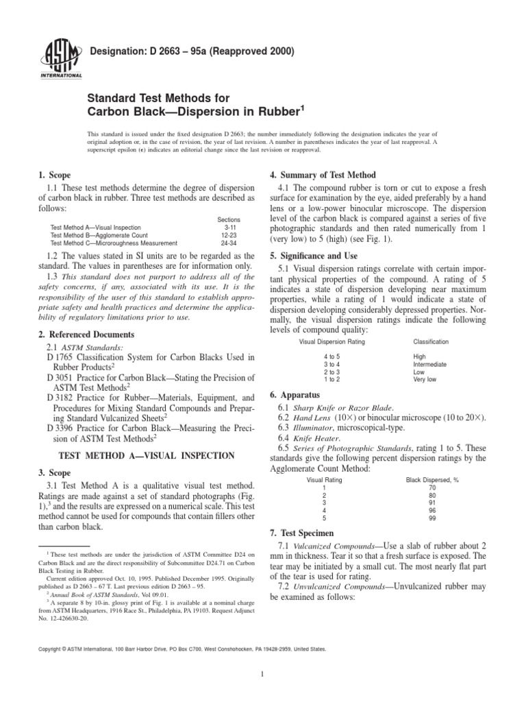 ASTM D2663 Dispersion | PDF | Natural Rubber | Materials
