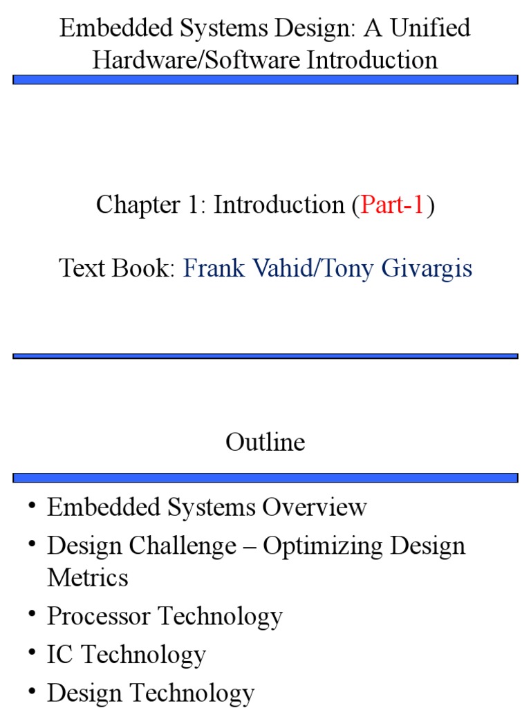 Frank Vahid/Tony Givargis: Part-1 | PDF | Embedded System | Integrated ...