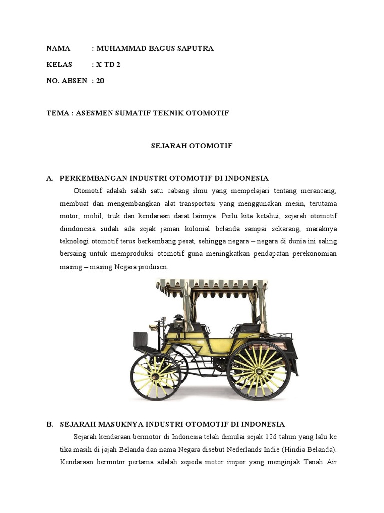 Sejarah Otomotif Wiskar | PDF