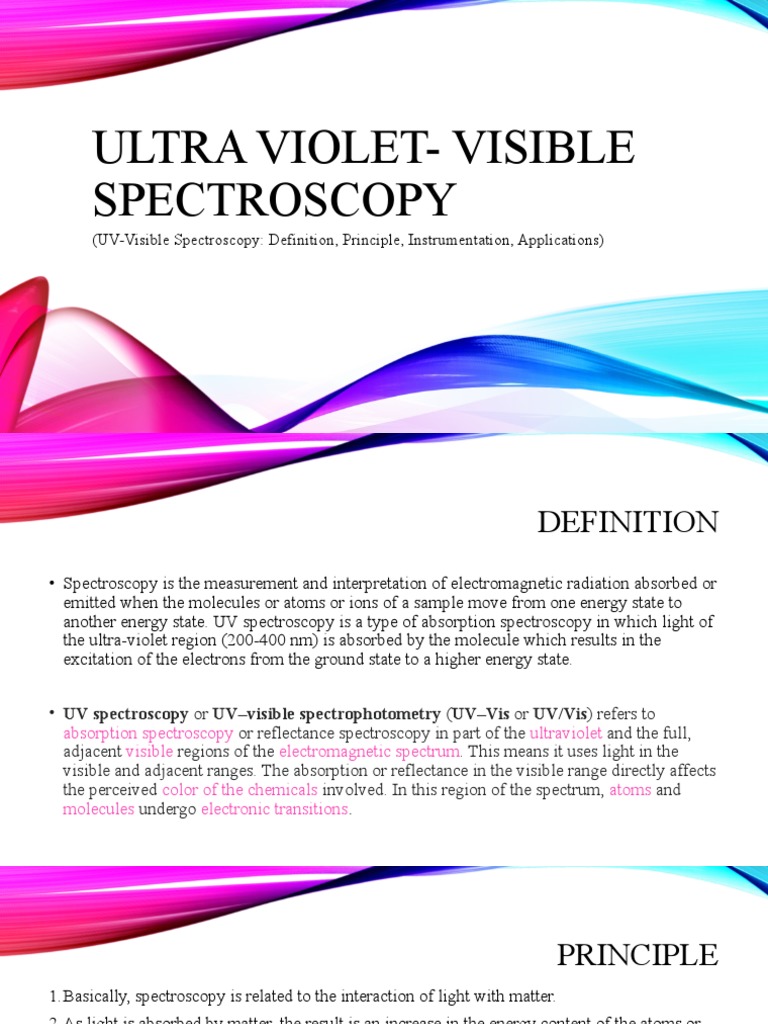 Ultra Violet - Visible Spectros | PDF | Ultraviolet–Visible ...