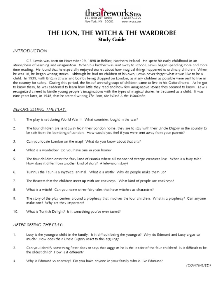 The Lion, The Witch, and The Wardrobe1 | PDF | The Chronicles Of Narnia ...