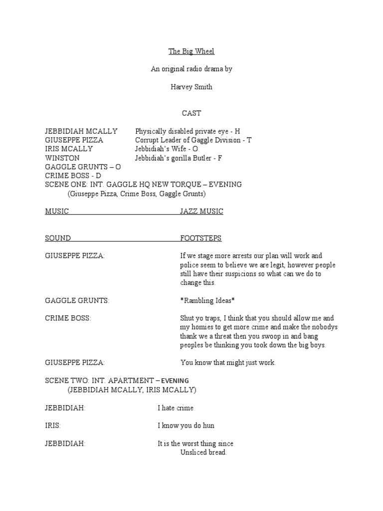 The Big Wheel: A Radio Drama Adventure | PDF
