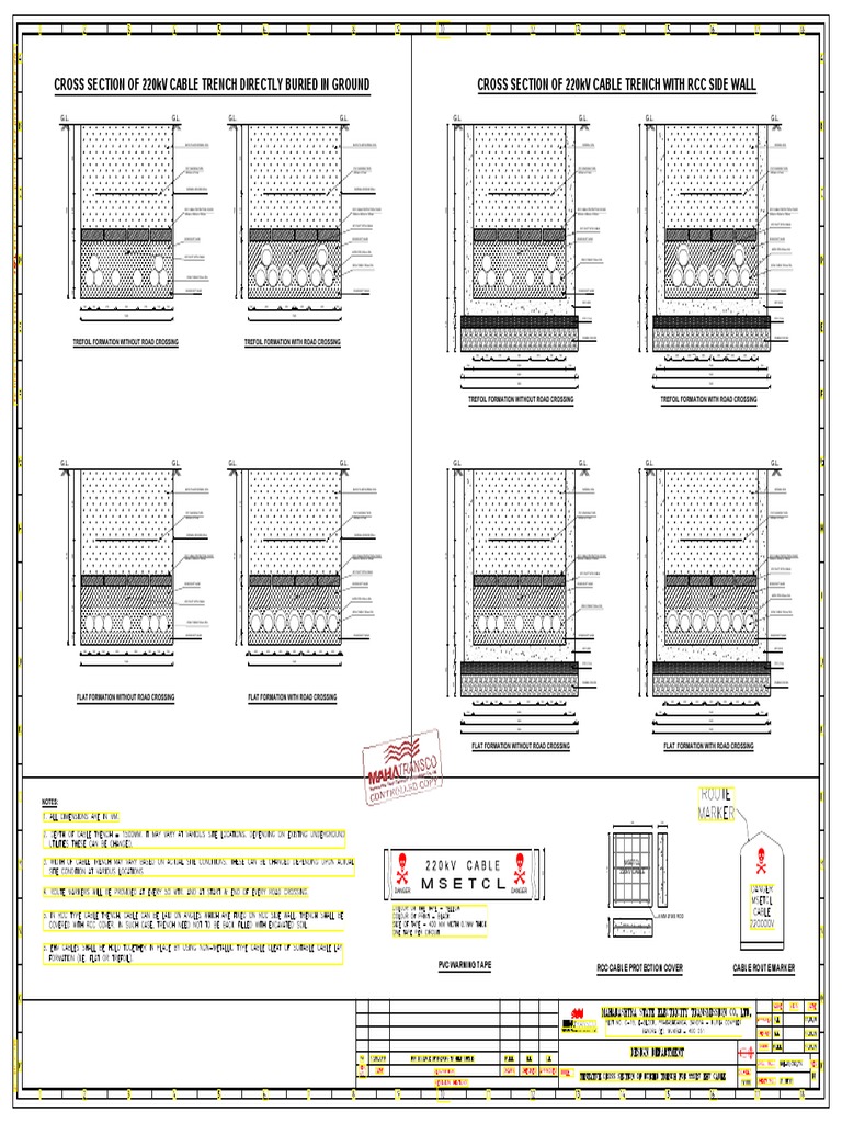 220kV Cable Trench Cross Section Details | PDF | Building Materials ...