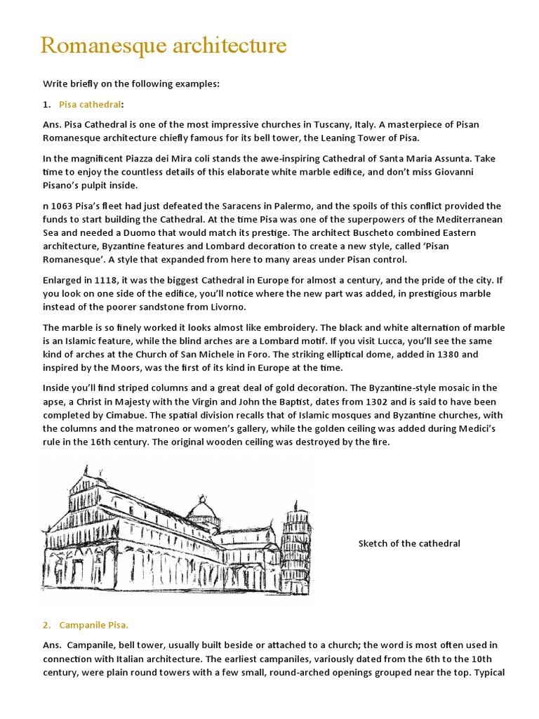 Romanesque Architecture | PDF | Architectural Design | Architecture