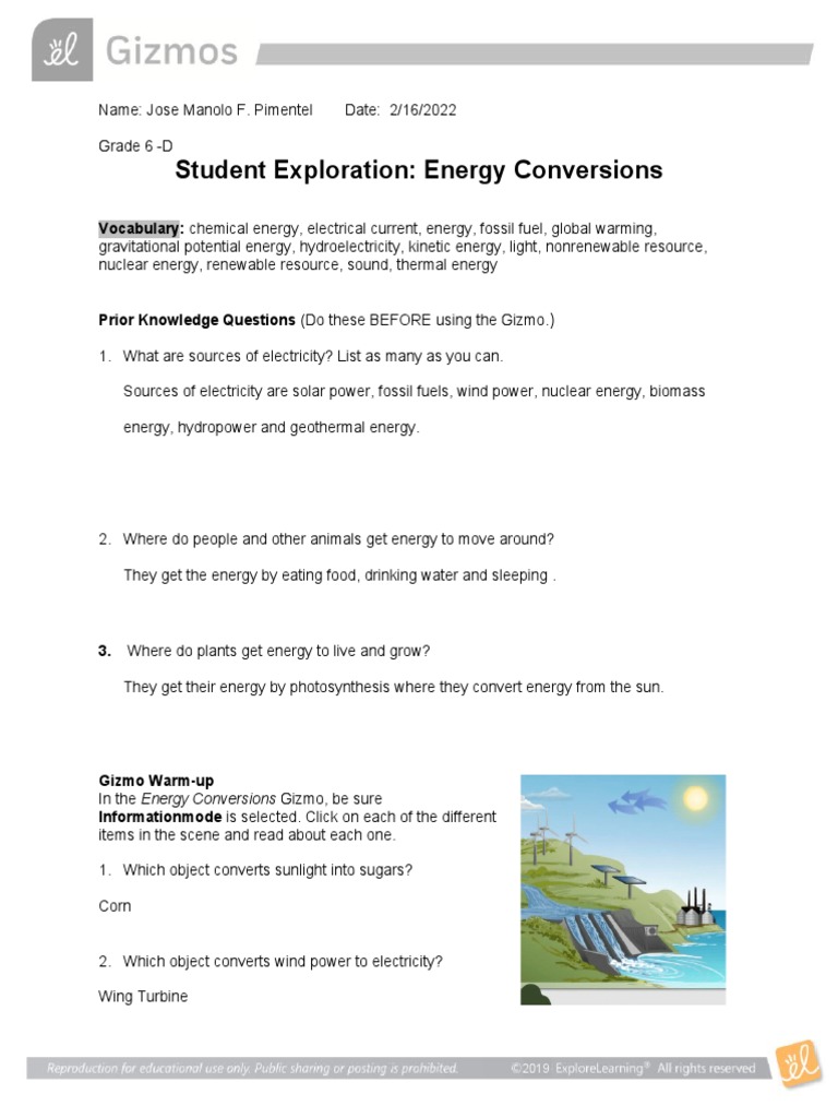 Energy Conversions SE | PDF | Fuels | Potential Energy