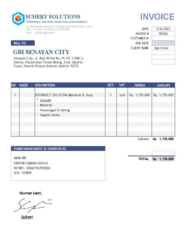Invoice Doorbolt & Router | PDF | Computer Networking | Network ...