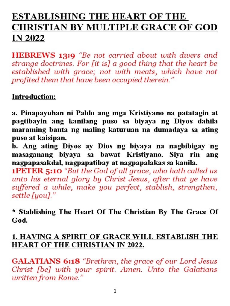 Establishing The Heart of The Christian by Multiple Grace of God in ...