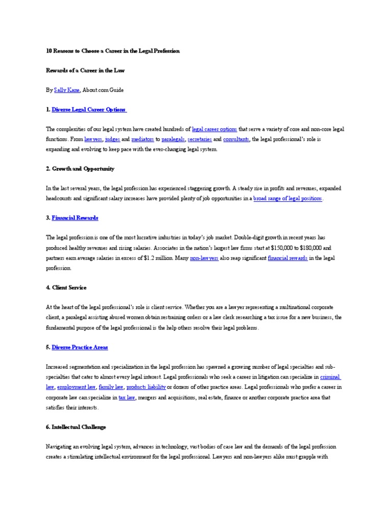 10 Benefits of a Legal Career | PDF | Lawyer | Justice