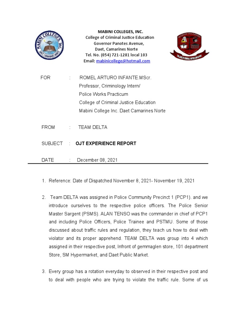 Ojt Experience Report | PDF