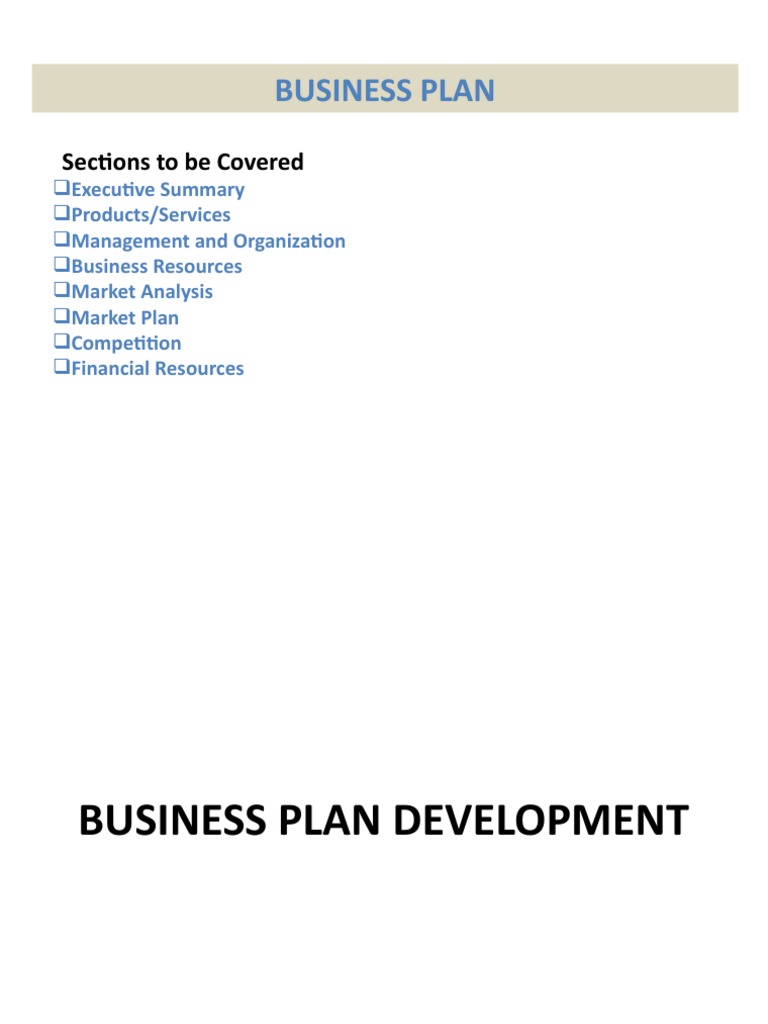 Business Plan: Sections To Be Covered | PDF | Market Segmentation ...