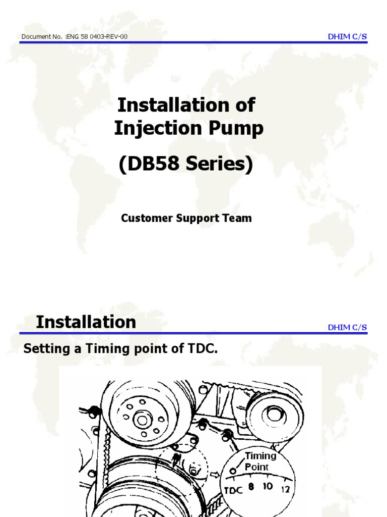 Installation of Injection Pump DB58 SERIES | PDF | Technology & Engineering