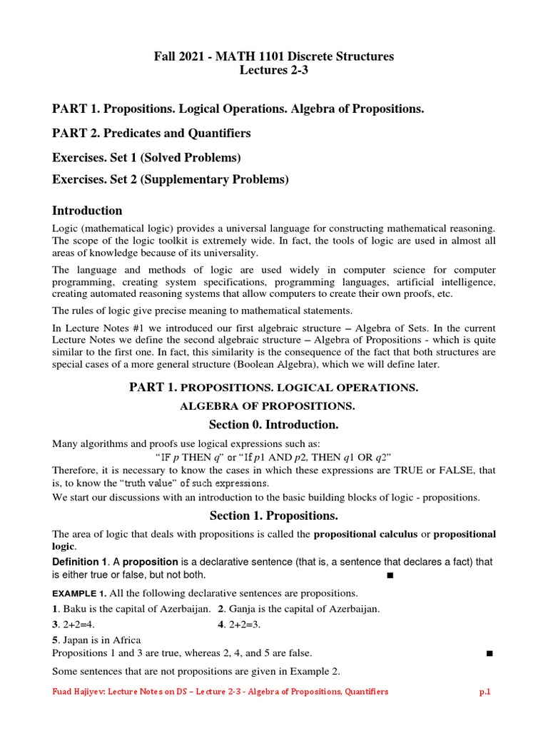 Fuad Hajiyev (v.3) - Fall 2021 Lecture Notes On DS - Lecture 2-3 ... Fuad Hajiyev (v.3) - Fall 2021 Lecture Notes On DS - Lecture 2-3 ...