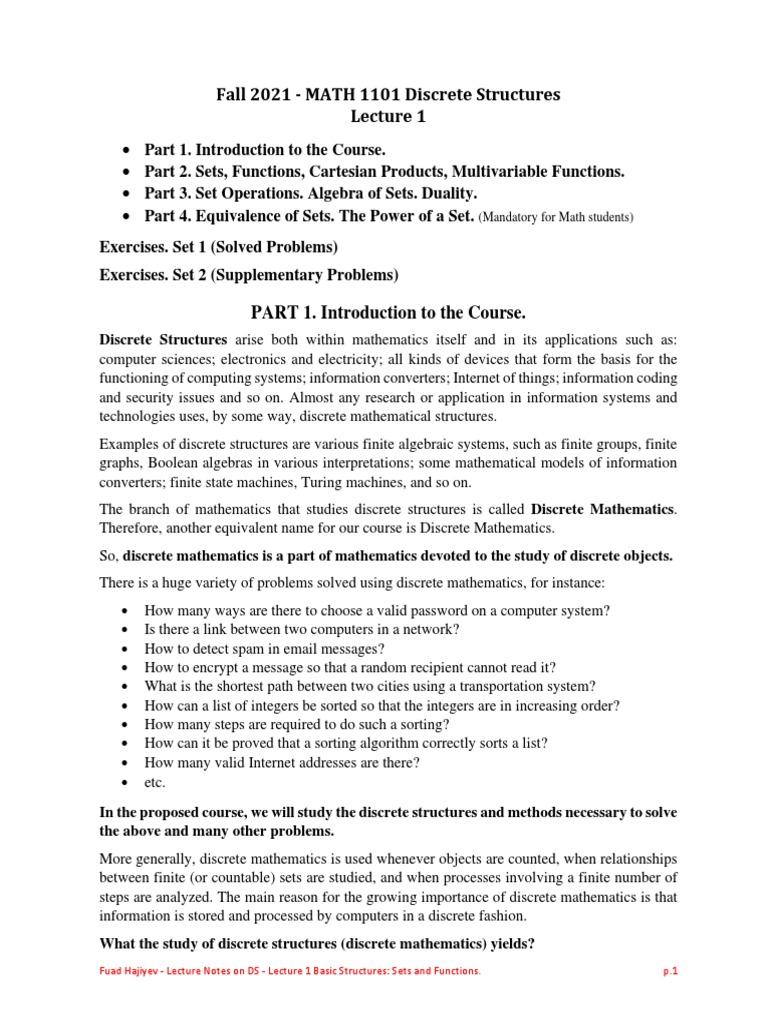 Fuad Hajiyev (v.3) - Fall 2021 Lecture Notes On DS - Lecture 1 - Basic ... Fuad Hajiyev (v.3) - Fall 2021 Lecture Notes On DS - Lecture 1 - Basic ...