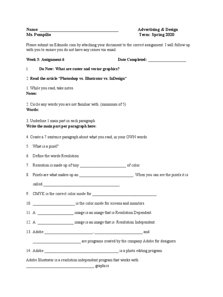 Assignment 6 - PS Vs AI Vs INDD | PDF | Adobe Photoshop | Adobe In Design
