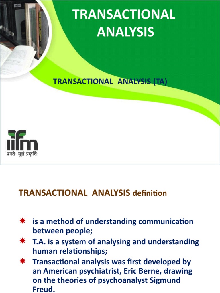 Transactional Analysis | PDF | Psychoanalysis | Psychotherapy