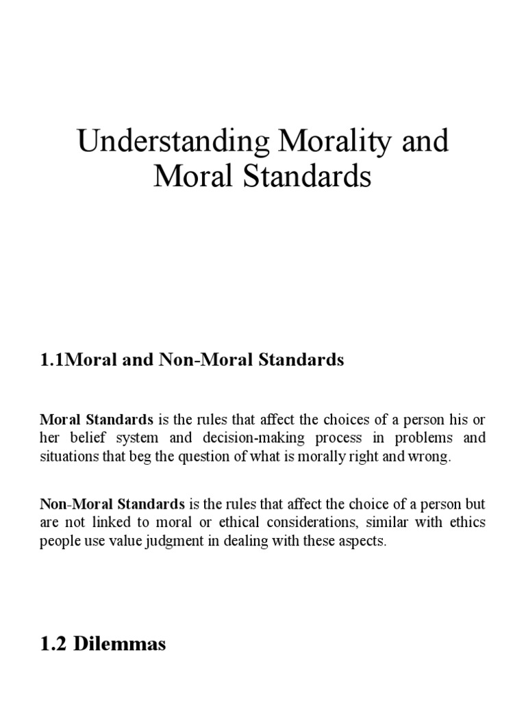 4 Understanding Morality and Moral Standards | PDF