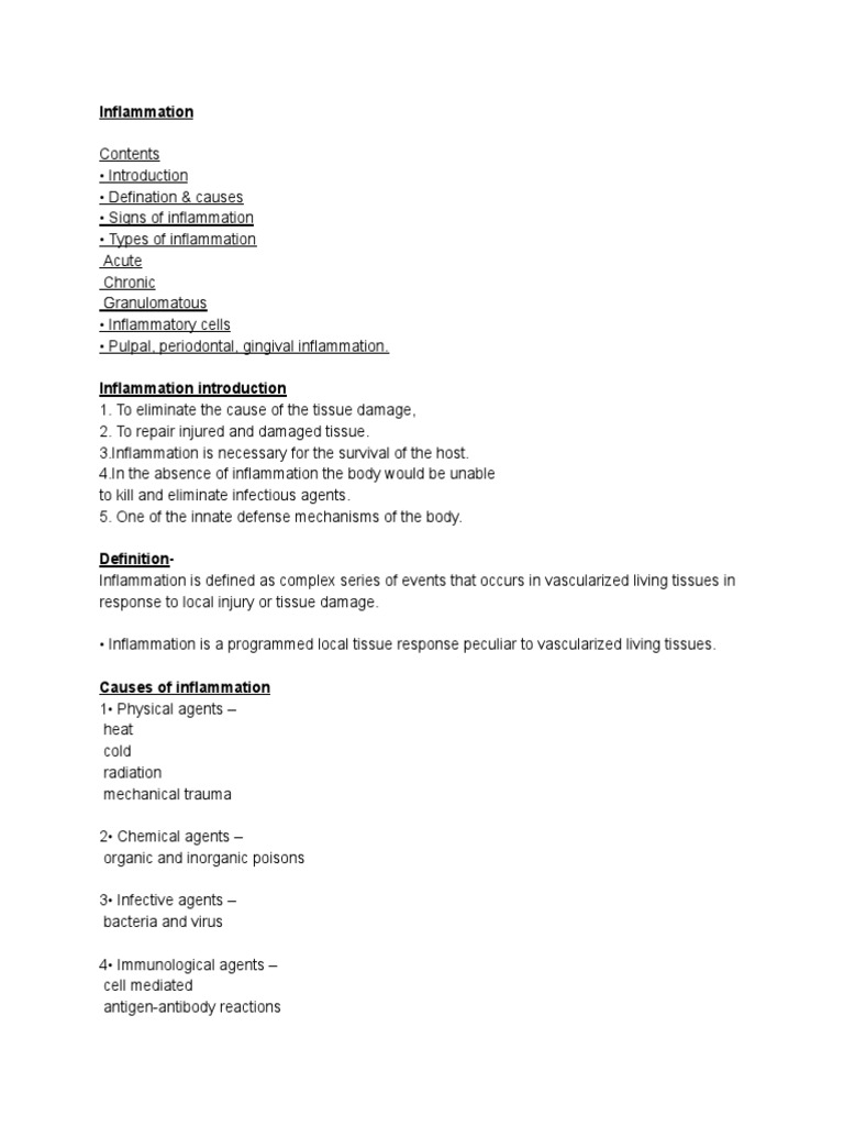 Inflammation and Types of Inflammation-1 | PDF | Inflammation | Macrophage