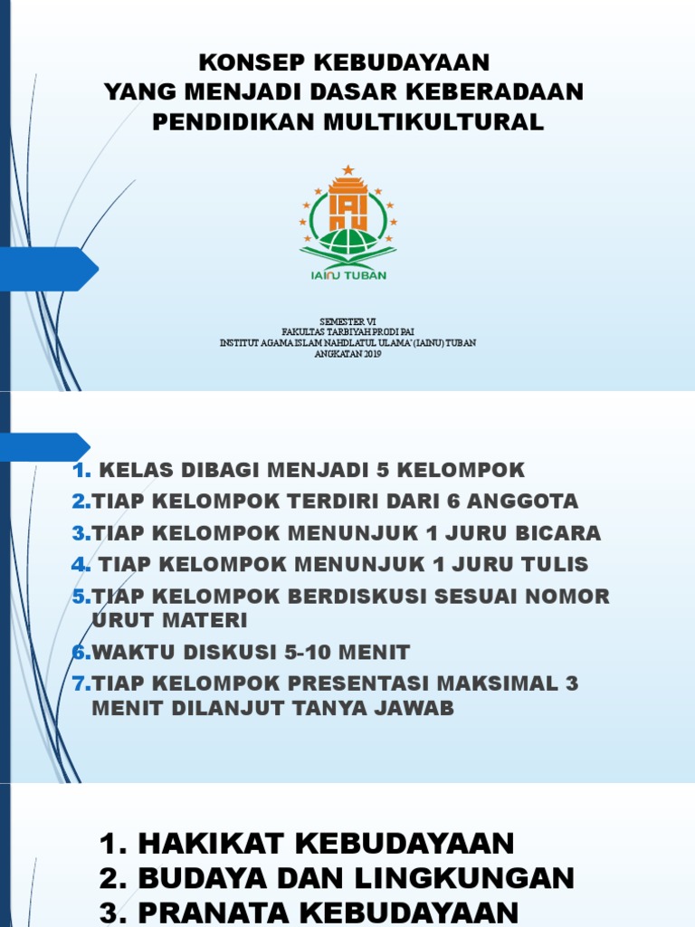 Konsep Kebudayaan Yang Menjadi Dasar Keberadaan Pendidikan Multikultural. | PDF