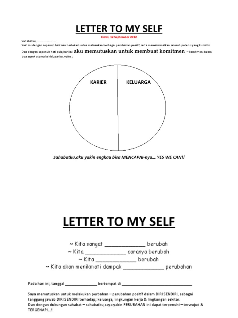 Form LETTER TO MY SELF - My Hero | PDF