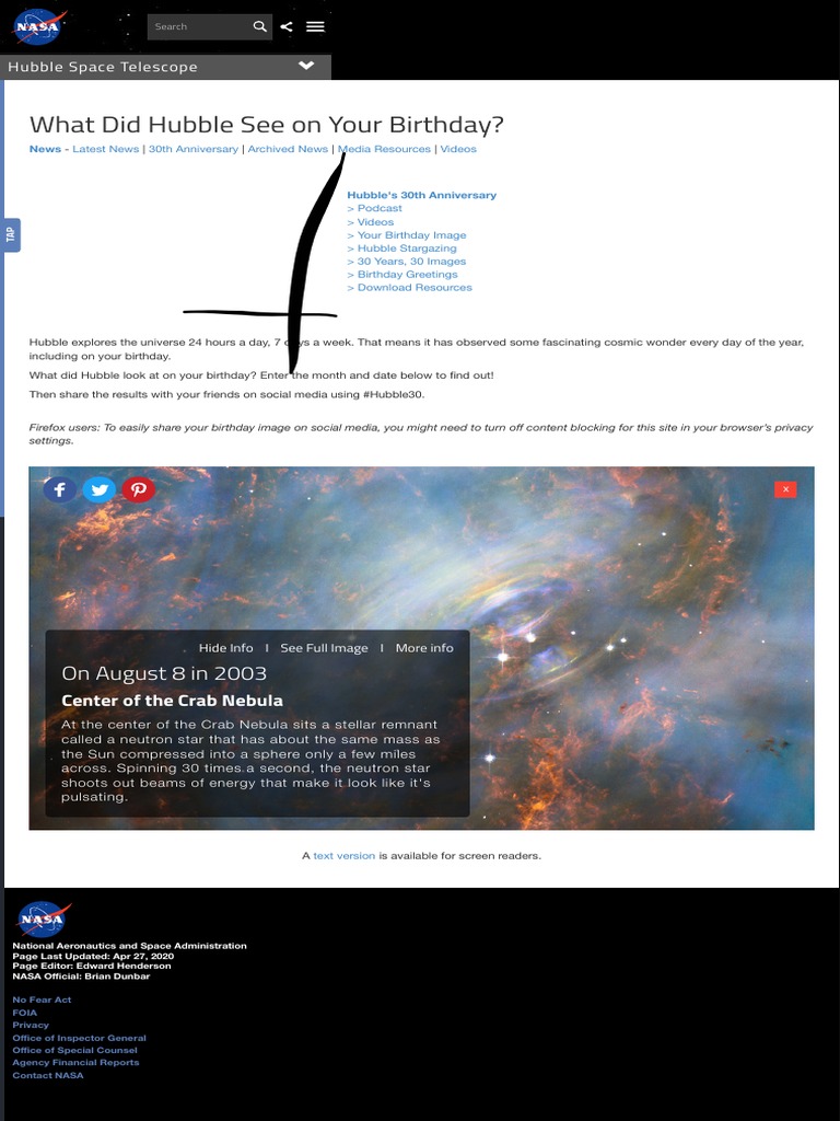 What Did Hubble See On Your Birthday