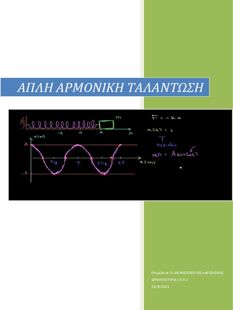 ΘΕΩΡΙΑ ΑΠΛΗ ΑΡΜΟΝΙΚΗ ΤΑΛΑΝΤΩΣΗ-2021 | PDF