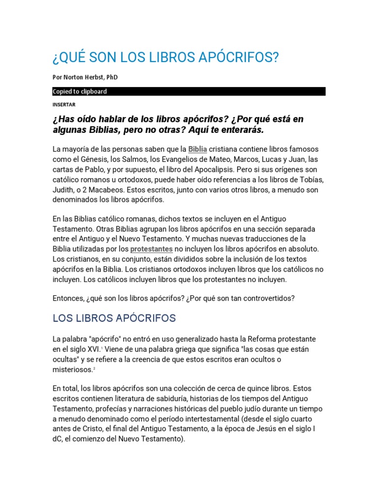 Libros Apócrifos .. | PDF | Biblia | Canon bíblico