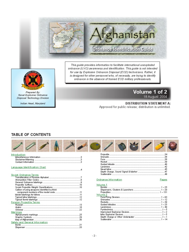 Afghanistan Ordnance ID Guide Complete Low Res - 18 Aug 2004 | PDF ...