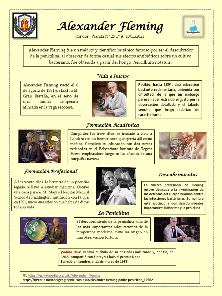 La vida y carrera del descubridor de la penicilina, Alexander Fleming | PDF | Cuidado de la ...
