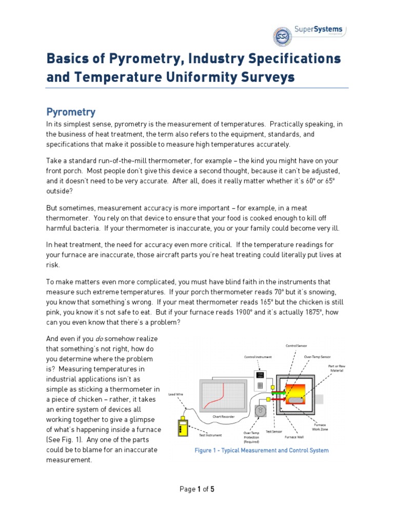 Basics of Pyrometry, Industry Specifications and Temperature Uniformity ...