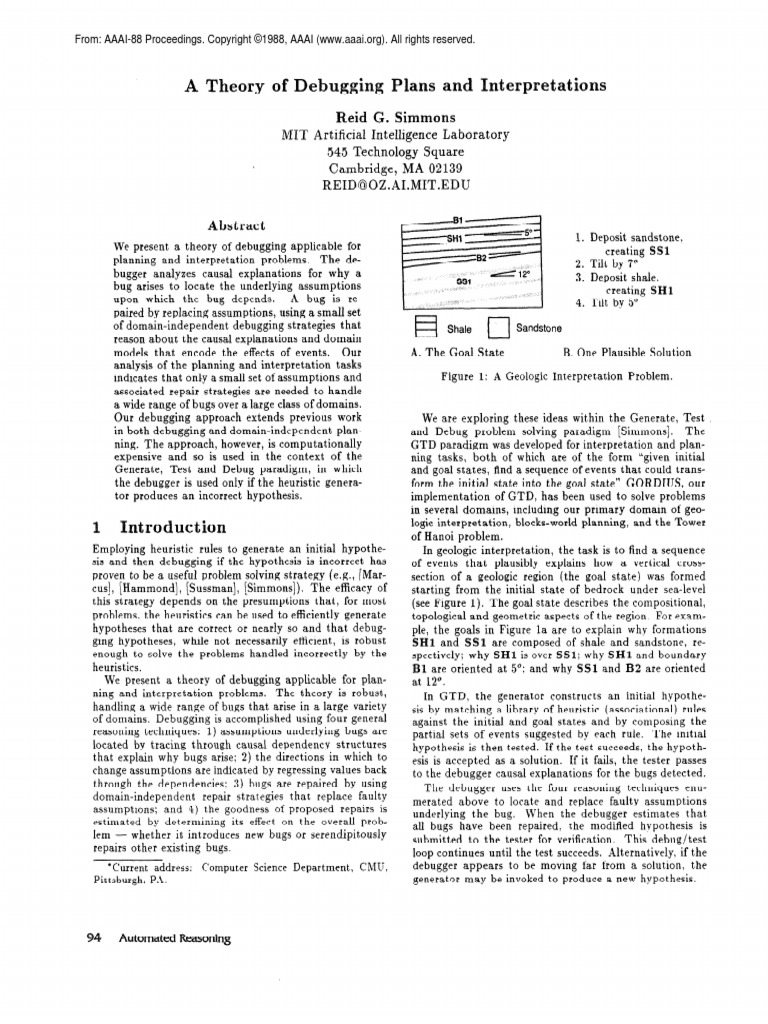 A Theory of Debugging Plans and Interpretations | PDF | Hypothesis | Regression Analysis
