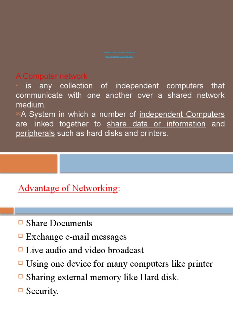 Administer Network Hardware | PDF | Network Topology | Computer Network