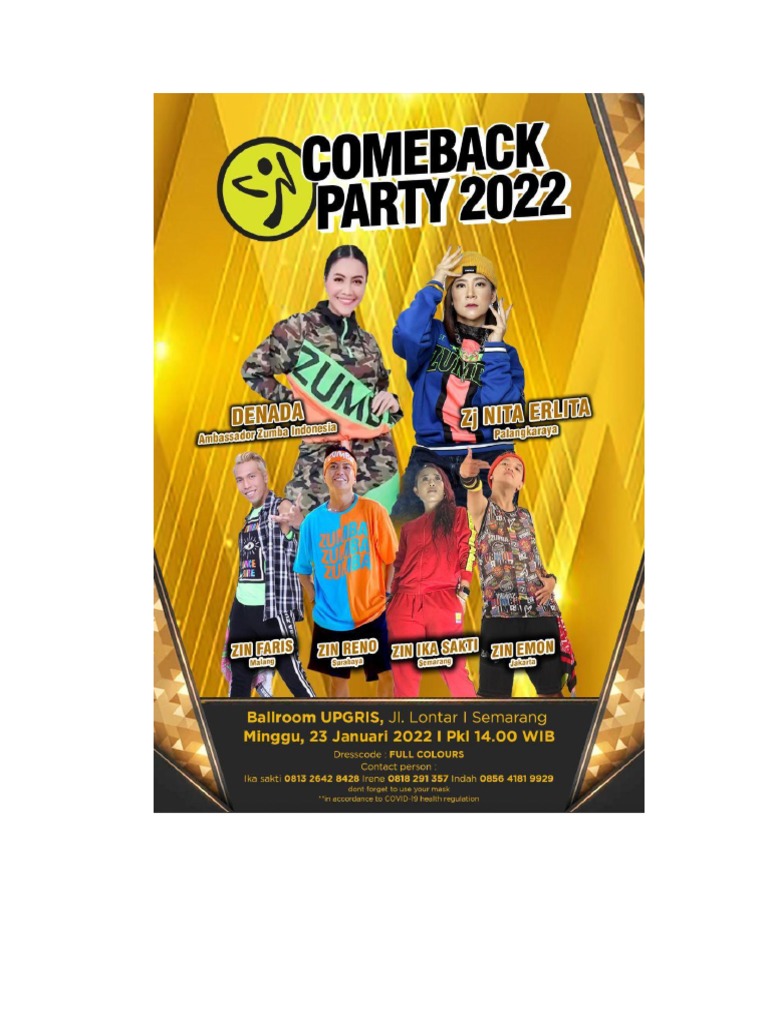 Proposal Zumba Comeback Party 2022 (Autosaved) - 2 | PDF