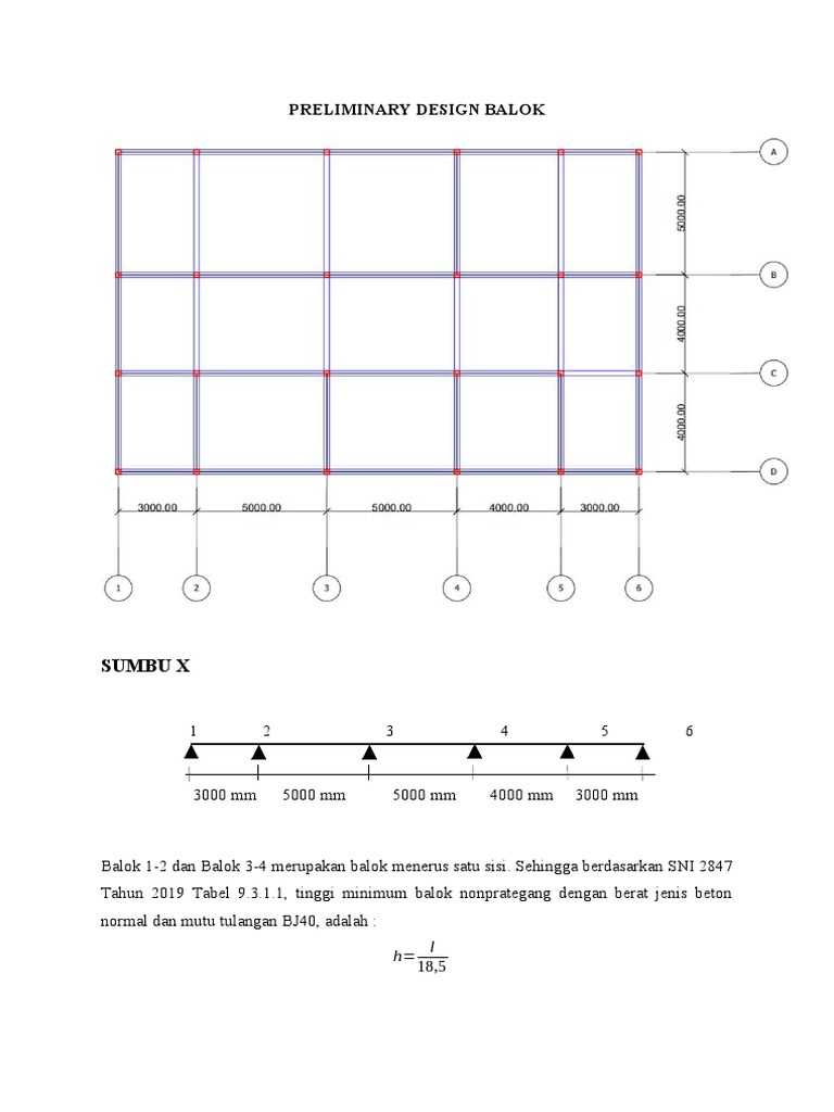 Preliminary Design Balok | PDF