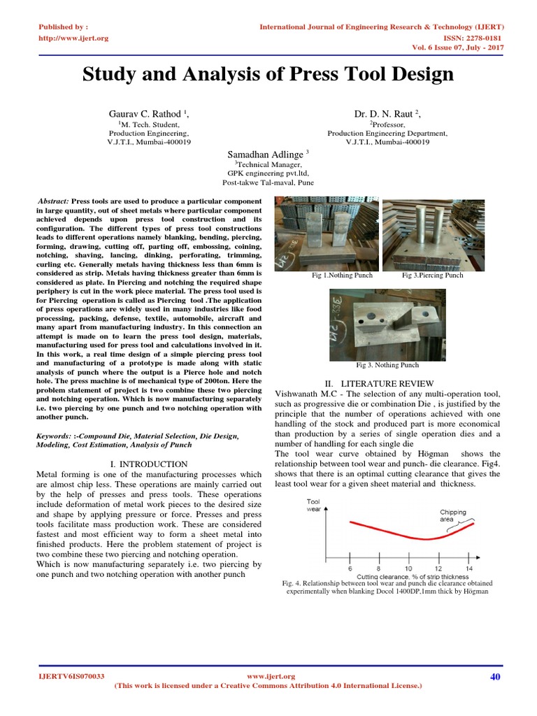 Study and Analysis of Press Tool Design IJERTV6IS070033 | PDF | Steel ...