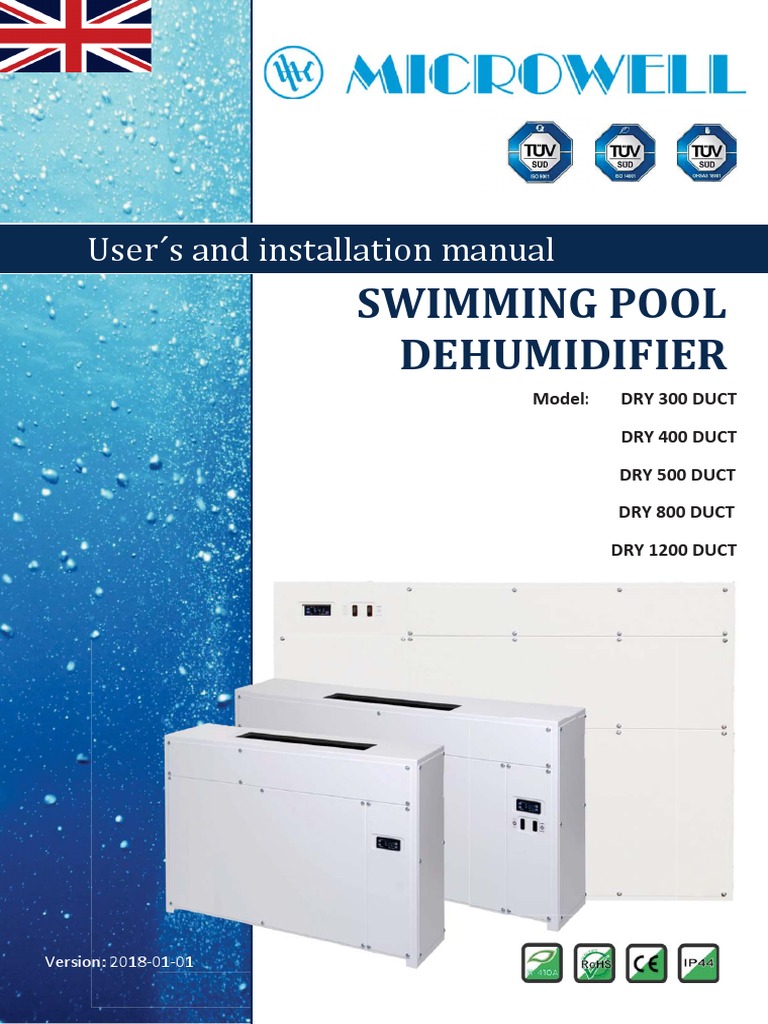 Swimming Pool Dehumidifier: User S and Installation Manual | PDF ...
