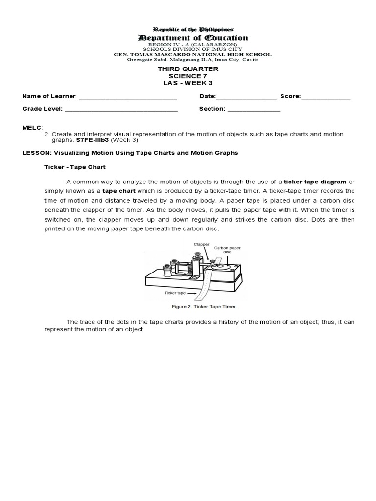 Third Quarter Science 7 Las - Week 3 | PDF | Acceleration | Velocity